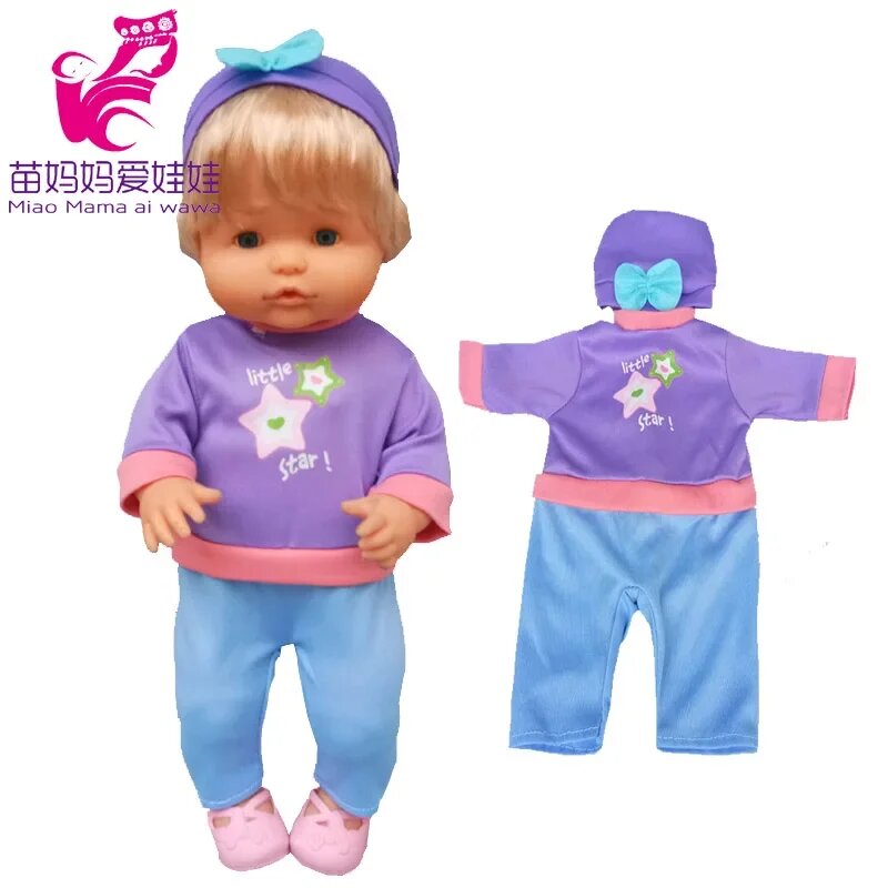 16-дюймовая кукла реборн, одежда для 35 см Nenuco Ropa Y Su Hermanita, комбинезон для куклы, аксессуары