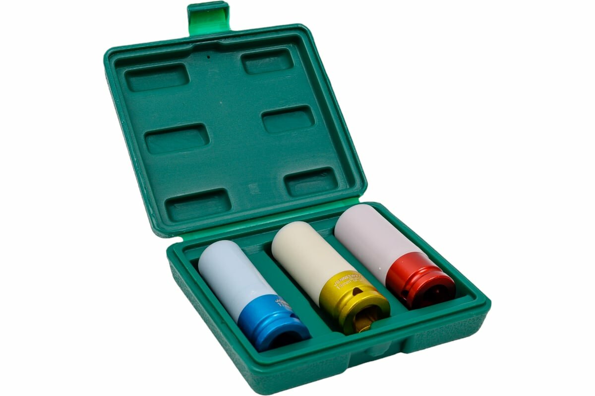 Комплект торцевых ударных глубоких головок 3шт Jonnesway