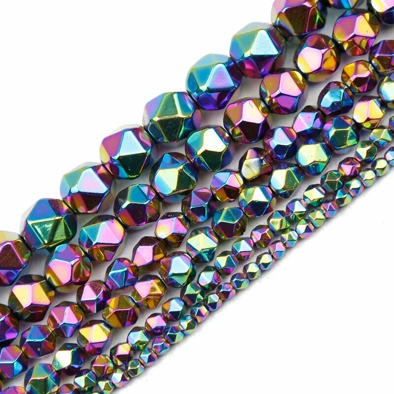 Бусины гематитовые 8 мм, разноцветные, 48 шт.