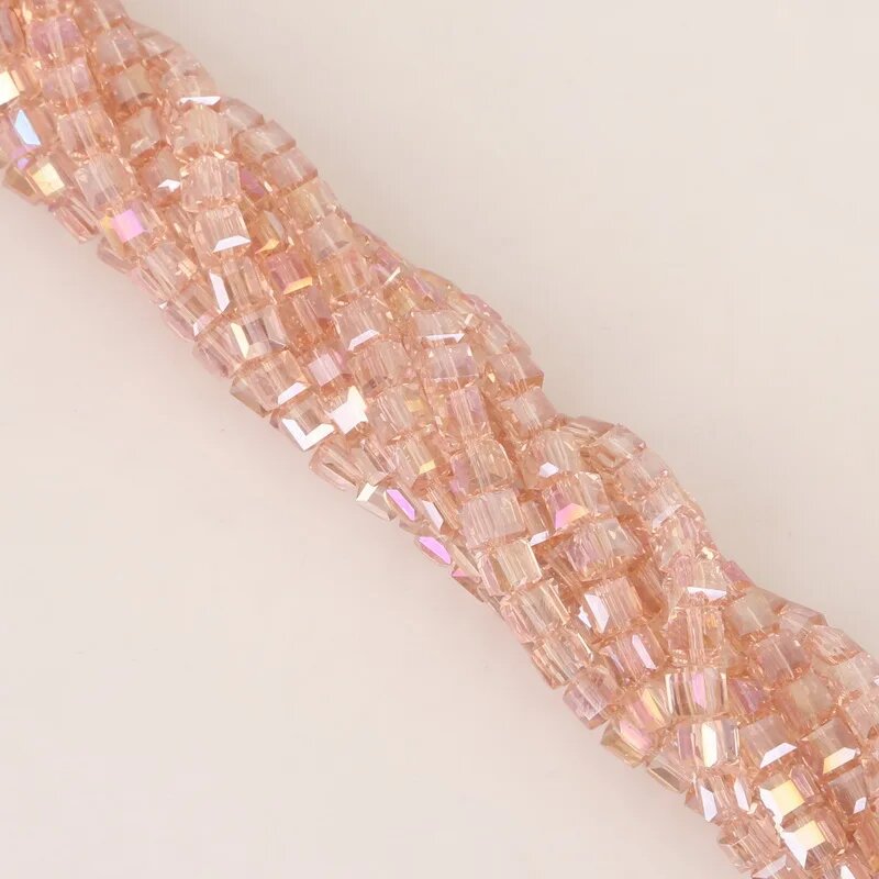 Стеклянные бусины Beadia 100 шт, 4 мм, разноцветные Розовый, Pink AB