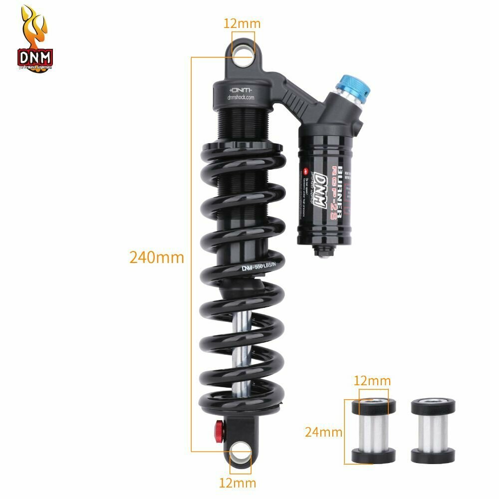 Задний амортизатор DNM RCP-2S для горного велосипеда Softtail 240 мм X 550 фунтов