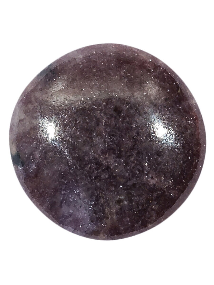 Кабошон из лепидолита размером 31х31х6 мм.