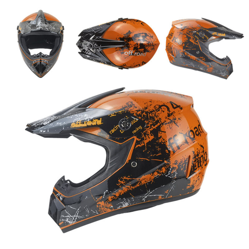 Шлем для картинга, горный, скоростной спуск, оранжевый, размер L