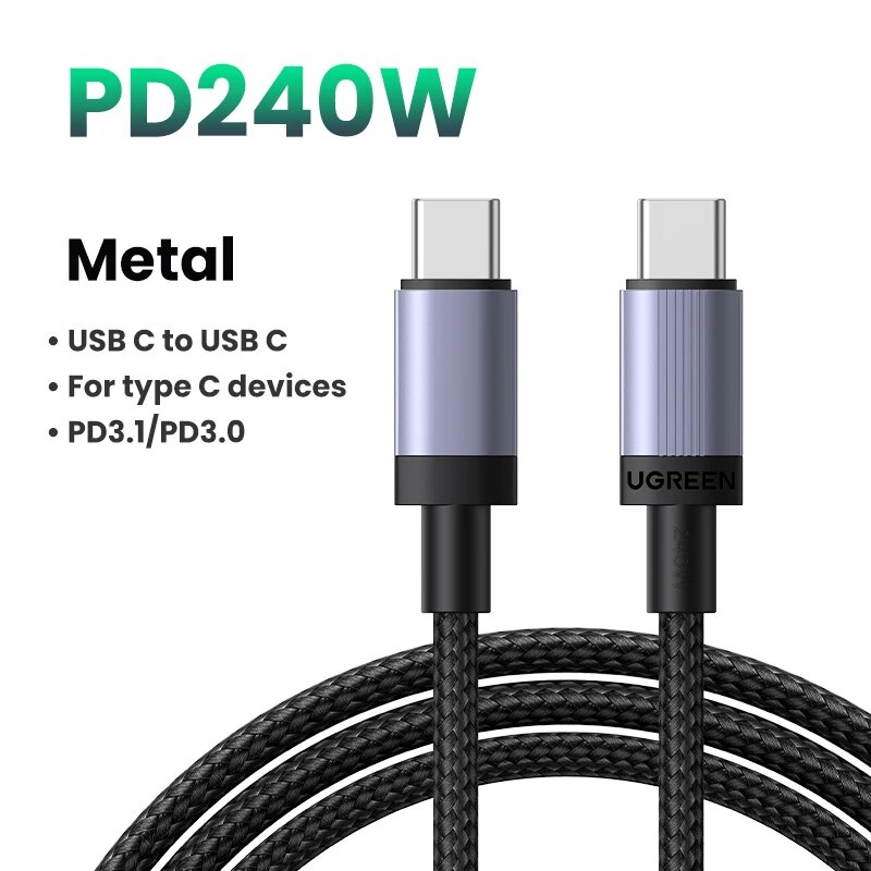UGREEN PD240W USB-C кабель 0.5m для быстрой зарядки