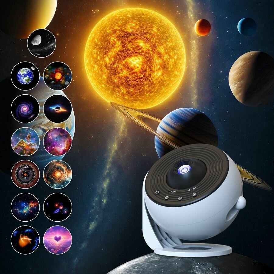 Регулируемый фокус ночной свет с HD Galaxy Projection Music Atmosphere Starry Sky и Led 3d Earth Globe Pro