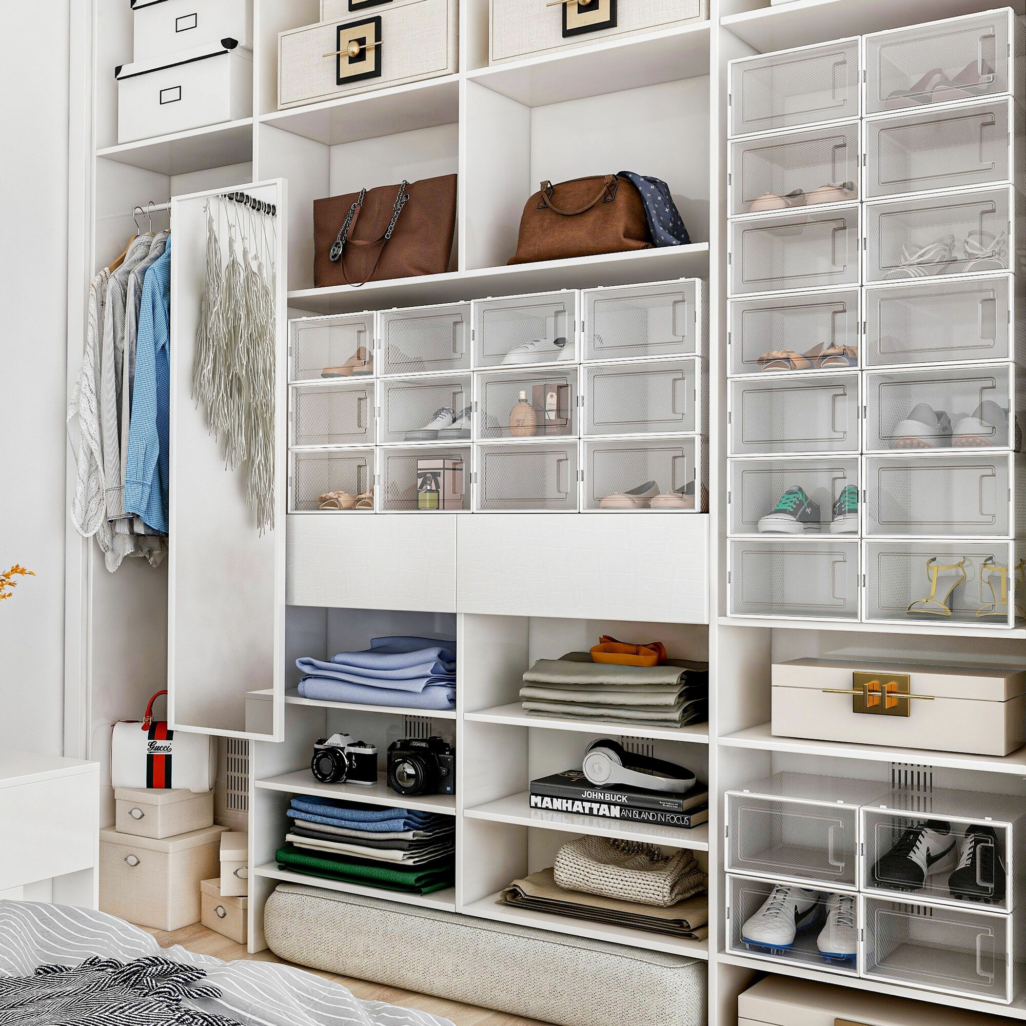 Коробка для хранения обуви Homsu Premium, набор из 12 шт, 23х14х33,5 см