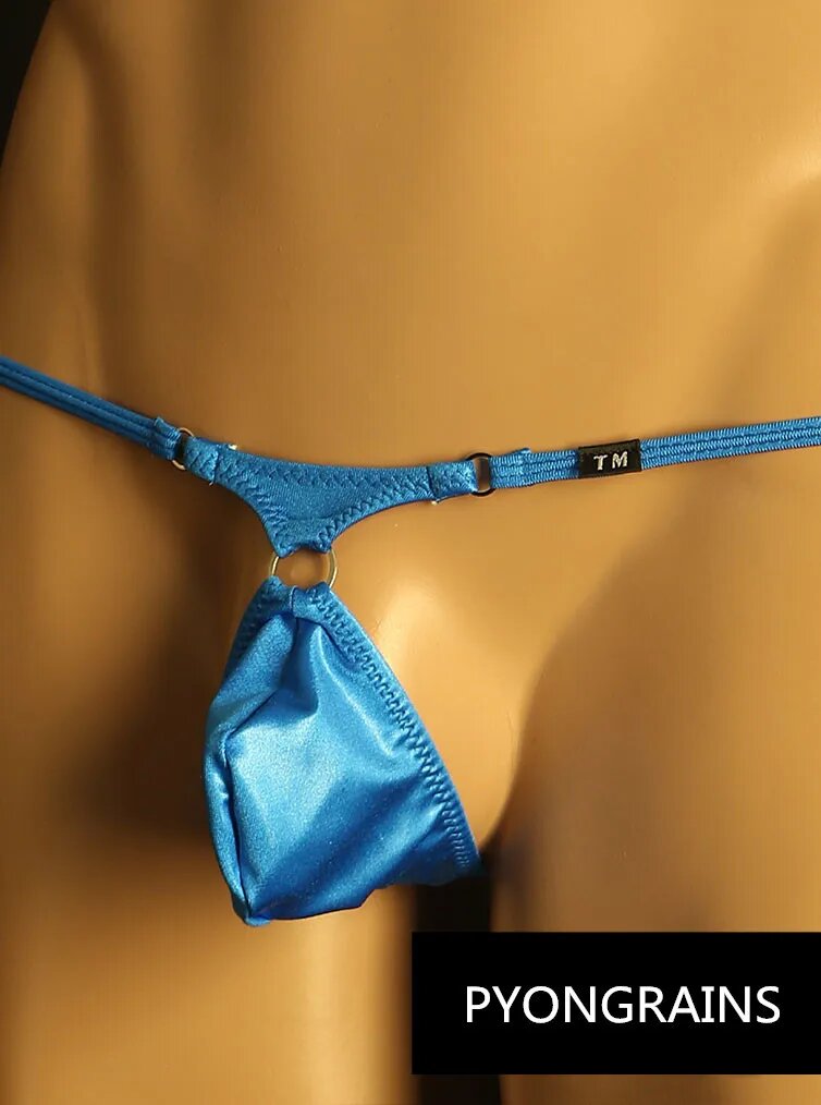 Мужские стринги синие, XXXL, из полиэстера