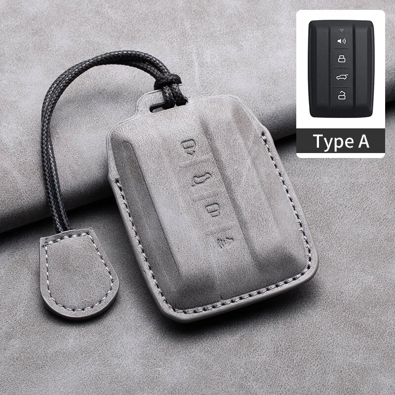 Кожаный чехол для ключа Tank 300/500, A-grey, Key rope