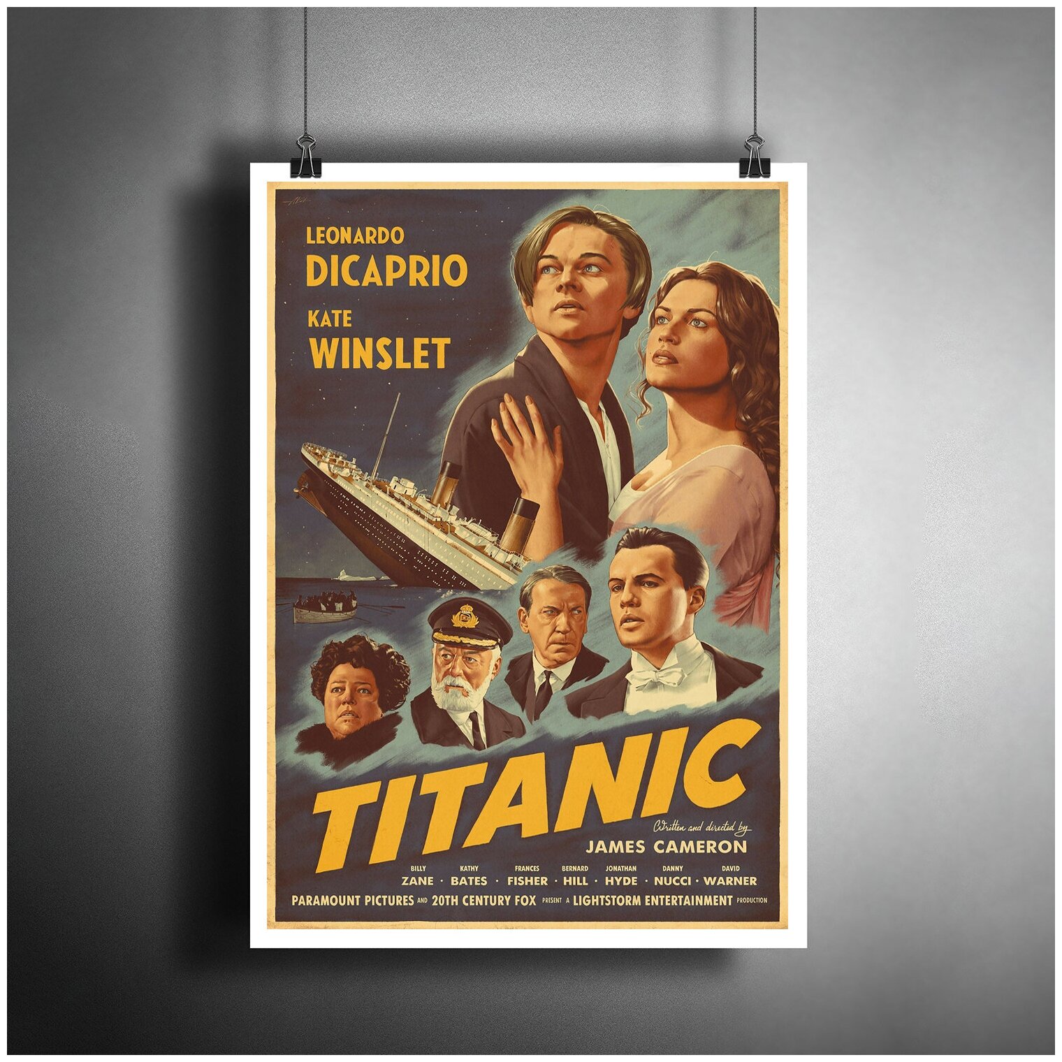 Постер плакат для интерьера "Фильм: Титаник. Леонардо ДиКаприо, Кейт Уинслет. Titanic"/ Декор дома, офиса, комнаты A3 (297 x 420 мм)