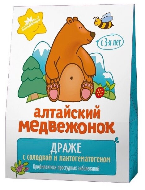 Драже Алтайский медвежонок с солодкой и пантогематогеном (АлтайФлора)