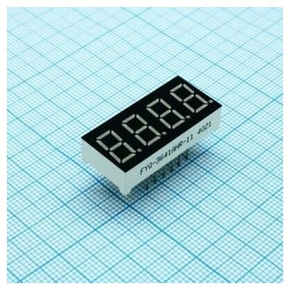 FYQ-3641AHR-11, 4-х разрядный индикатор 9,2мм/красный/640нм/50-80мкд