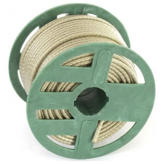 Трос металлополимерный Сибртех 47639, прозрачный ПР-5.0, толщина 4,0 мм, катушка 50 метров