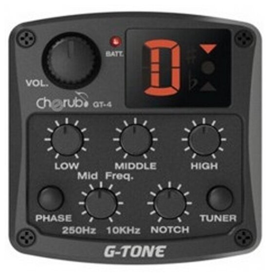 Гитарный эквалайзер Cherub GT-3 4-х полосный с тюнером