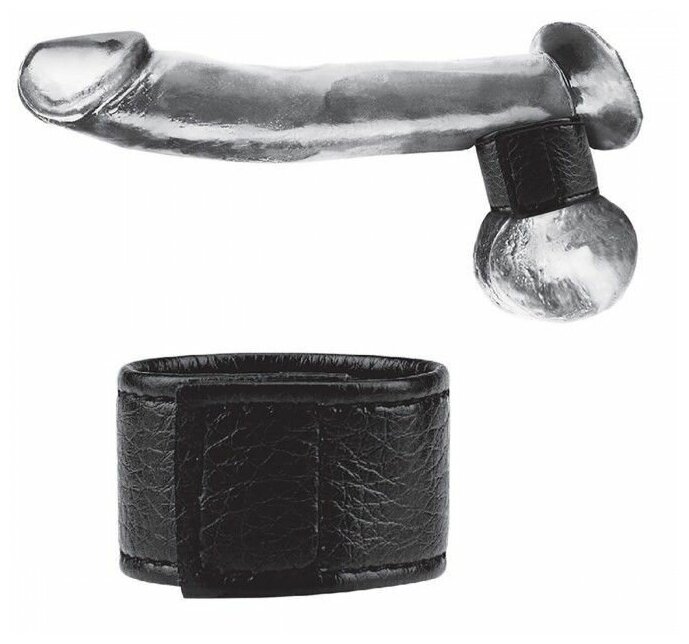 Чёрная утяжка на мошонку 1 Velcro Ball Stretcher