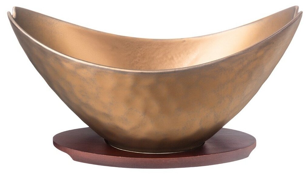 Салатник на дерев. подставке bronco "Bronze" 22,5*16 см 1200 мл