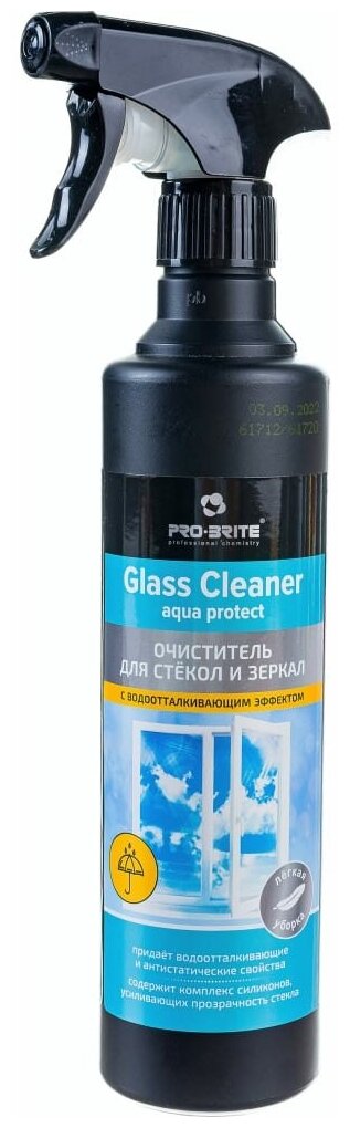 Очиститель для стекол и зеркал PRO-BRITE Glass cleaner aqua protect