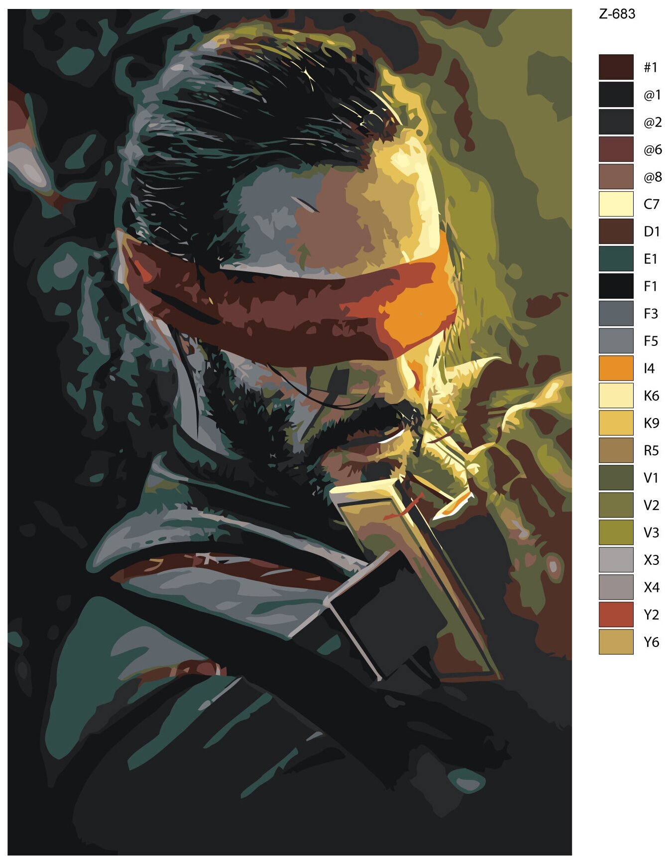 Картина по номерам Z683 "Кенши Такахаши- Мортал Комбат(Mortal Combat) 40х60