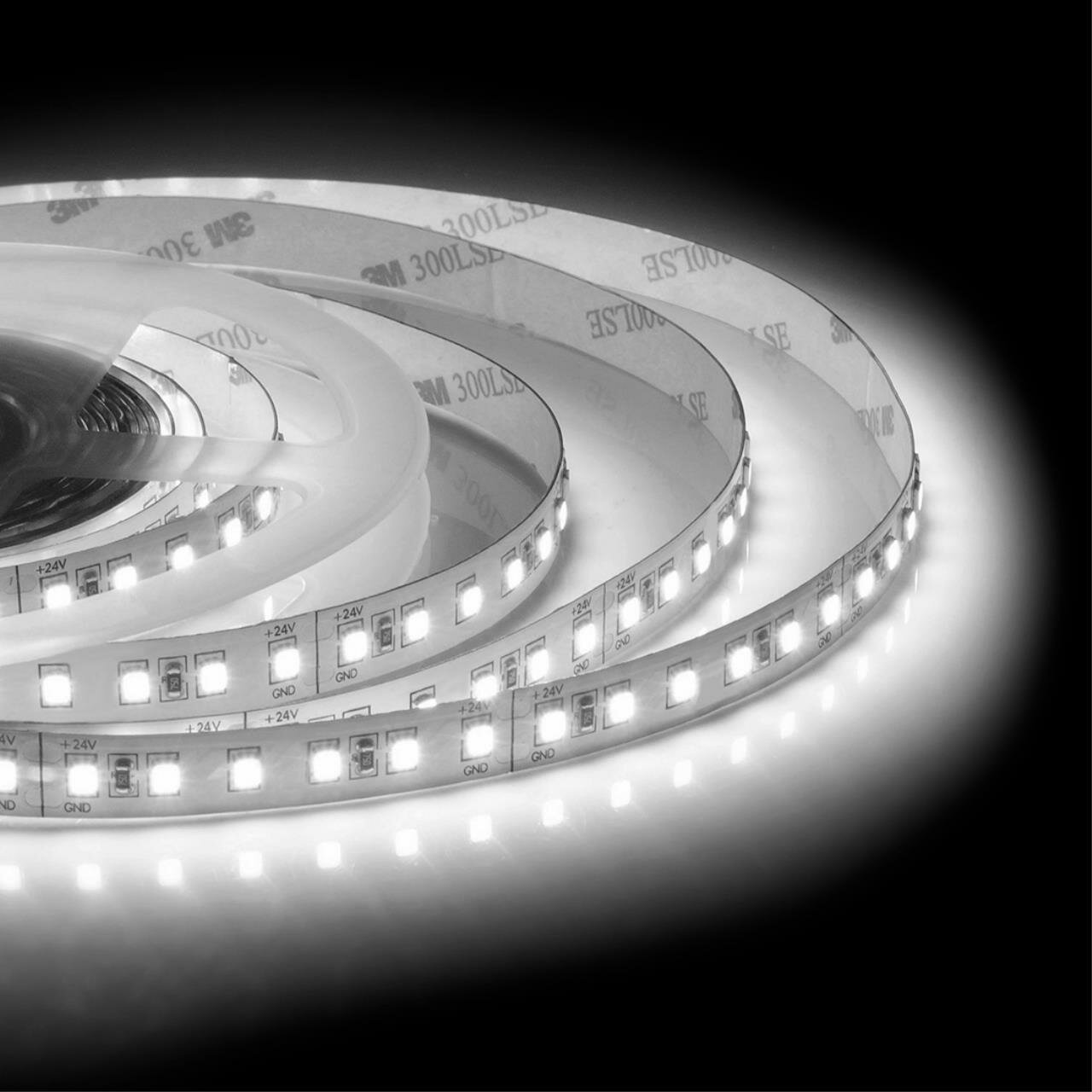 00-342 Светодиодная лента 24В, 16Вт м, smd2835, 120д м, IP20, 1500Лм м, ширина подложки 10мм, 5м, д