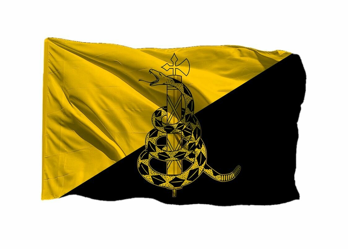 Флаг либертарианства анархо капитализма гадсденовская змея 70х105 см на сетке для уличного флагштока