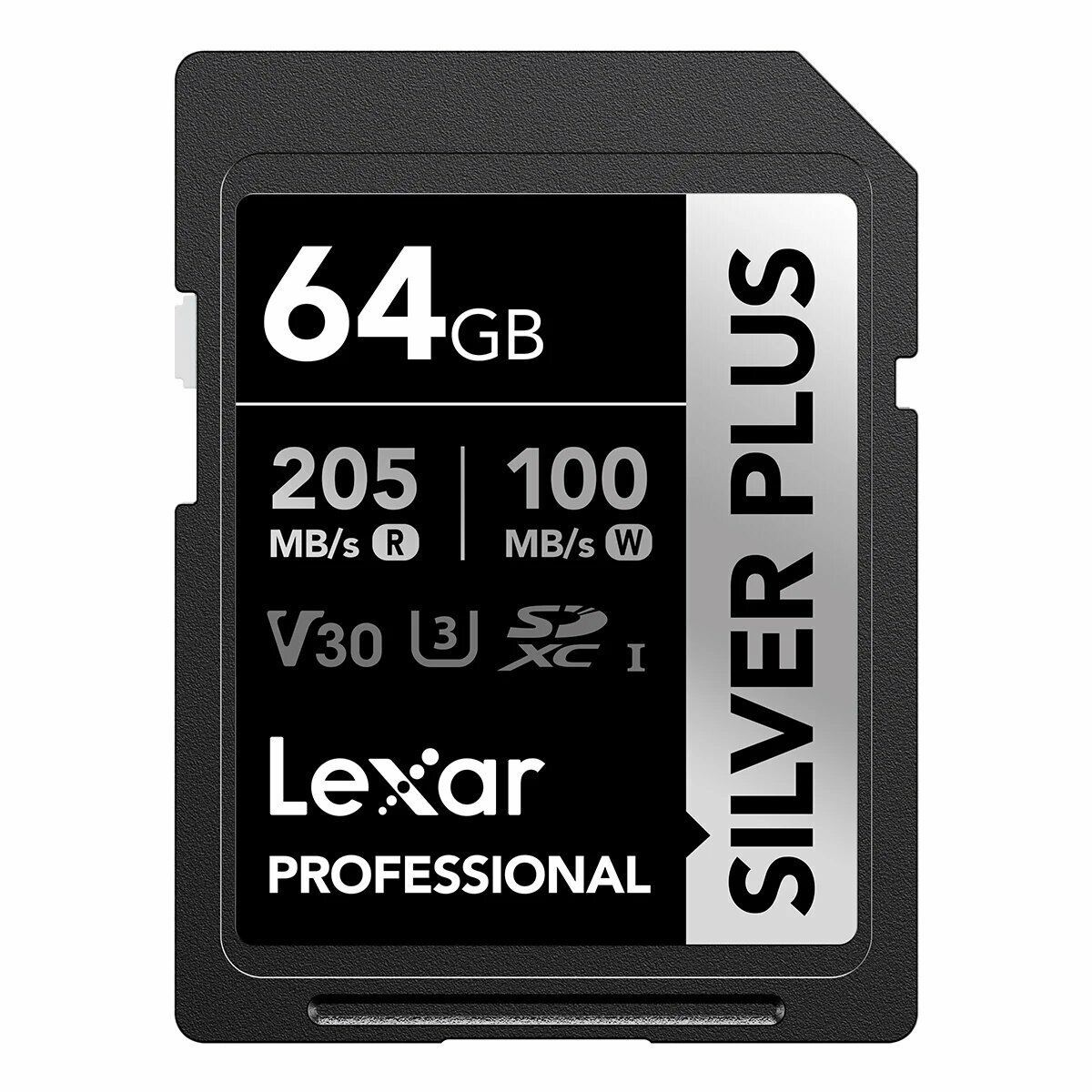 Карта памяти Lexar Professional 64GB Silver Plus 205MB/s