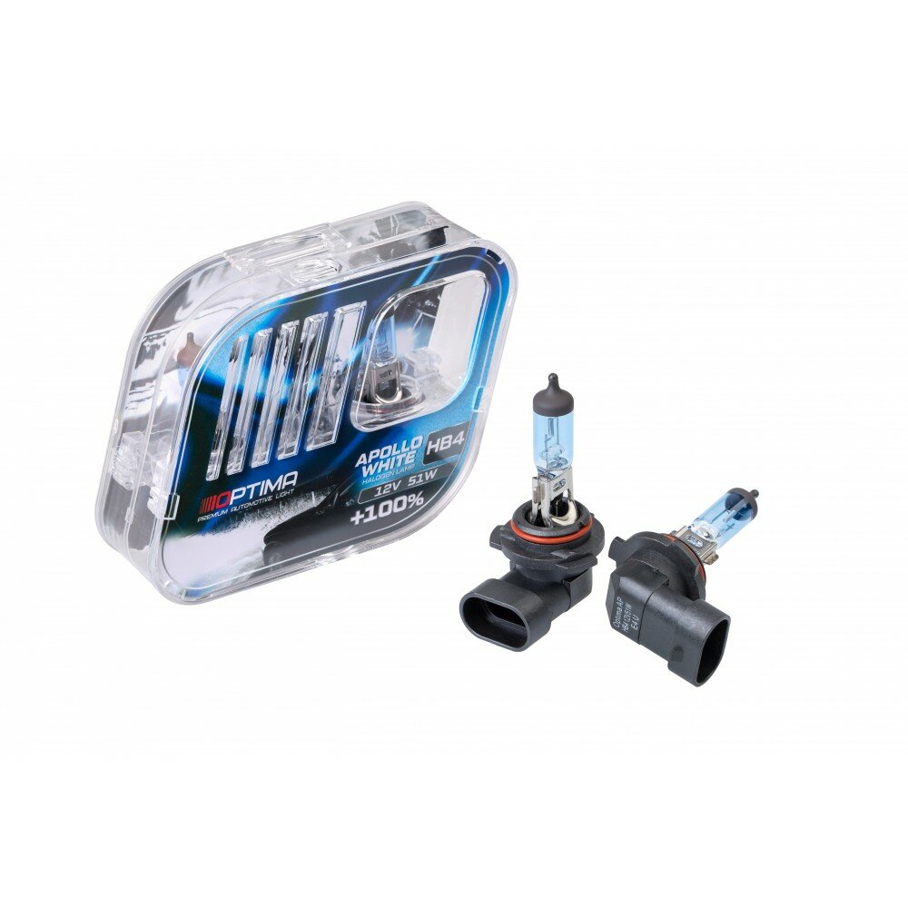 Галогенные лампы Optima Apollo HB4 White 4500K, комплект 2 лампы