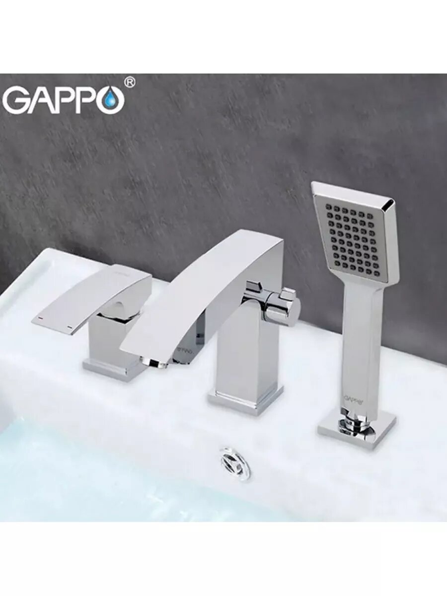 Смеситель для ванны с душевой лейкой Gappo G1107 хром