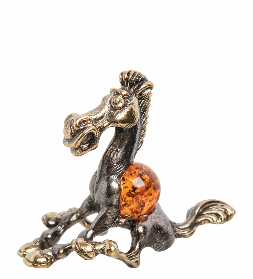 Фигурка "Конь" (латунь, янтарь) A1985152