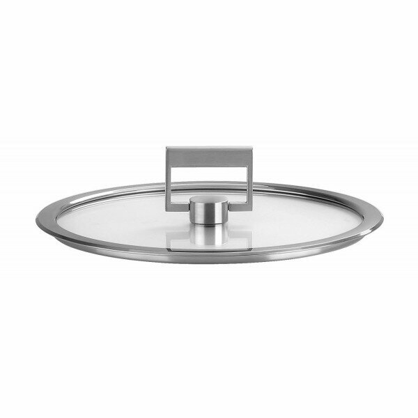 Крышка Стрейт-фикс, плоская из стекла, 22 см, съемная ручка, K22SF, CRISTEL