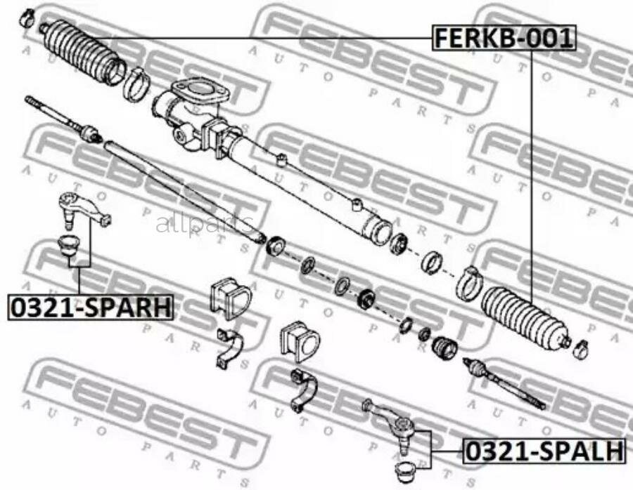 FEBEST 0121SPARH наконечник рулевой правый!\ Daihatsu Terios (J2) 05>