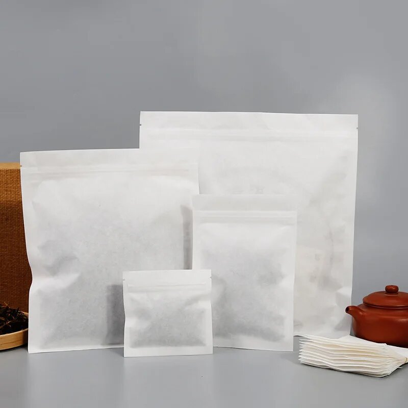 Белые хлопковые пакеты для чая zip lock