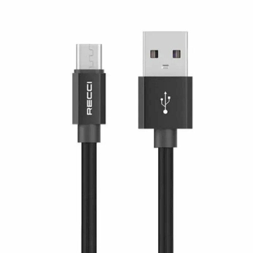 Кабель для зарядки и передачи данных Recci Puff Series, USB to micro USB, 2.4A, 1.5 метра, Черный