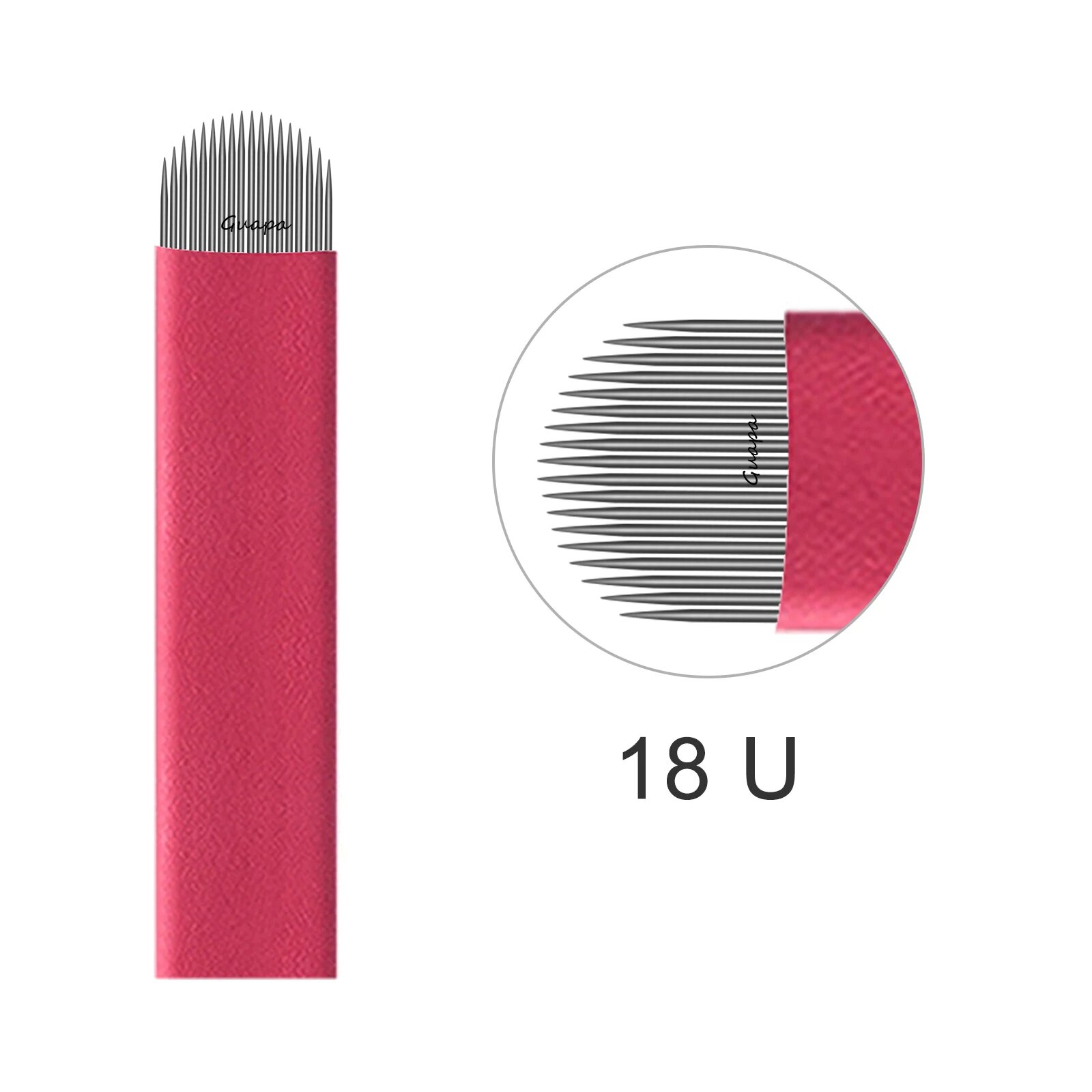 Иглы для микроблейдинга Guapa Red 18U, 100 шт
