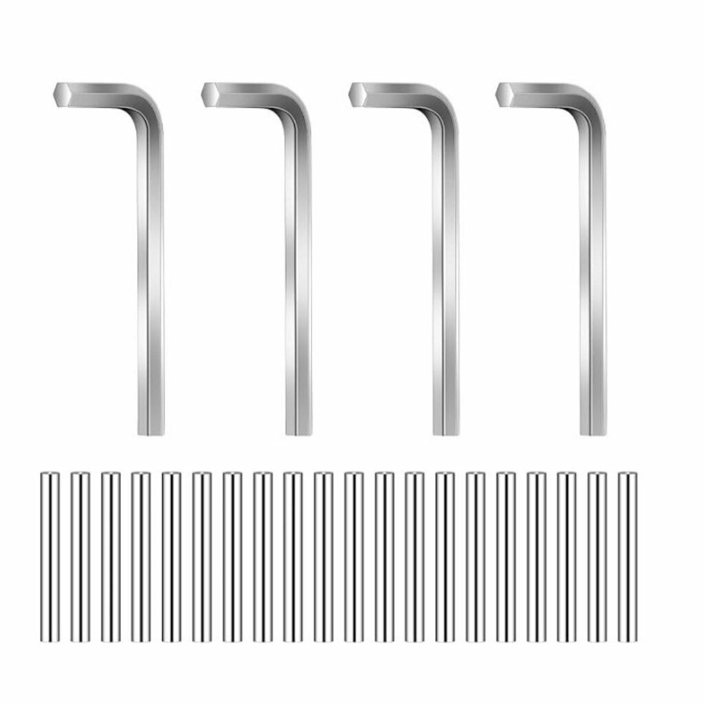 Комплект из 20 шт. штифтов для поддержки полок из нержавеющей стали с 4 шестигранными ключами, подходит для ремонта автоматических дверных петель