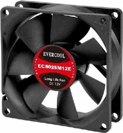 Вентилятор Evercool EC8025M12SP Вентилятор осевой 12В DC подш. скольжения 80х80х25мм 2500об/мин. кабель 3-->4pin (PWM) 1шт