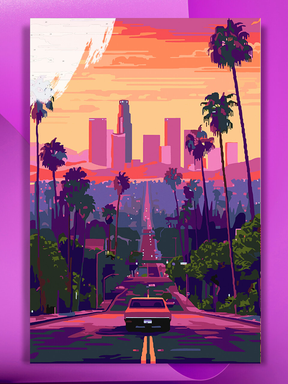 Картина по номерам на холсте Road to LA, 40 х 60 см