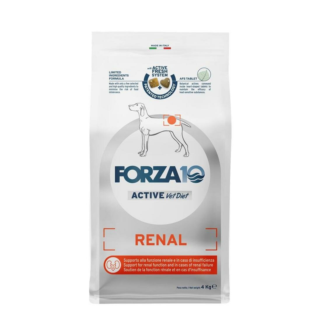 Корм сухой Forza10 Renal Active Line, для взрослых собак любых пород, 4 кг
