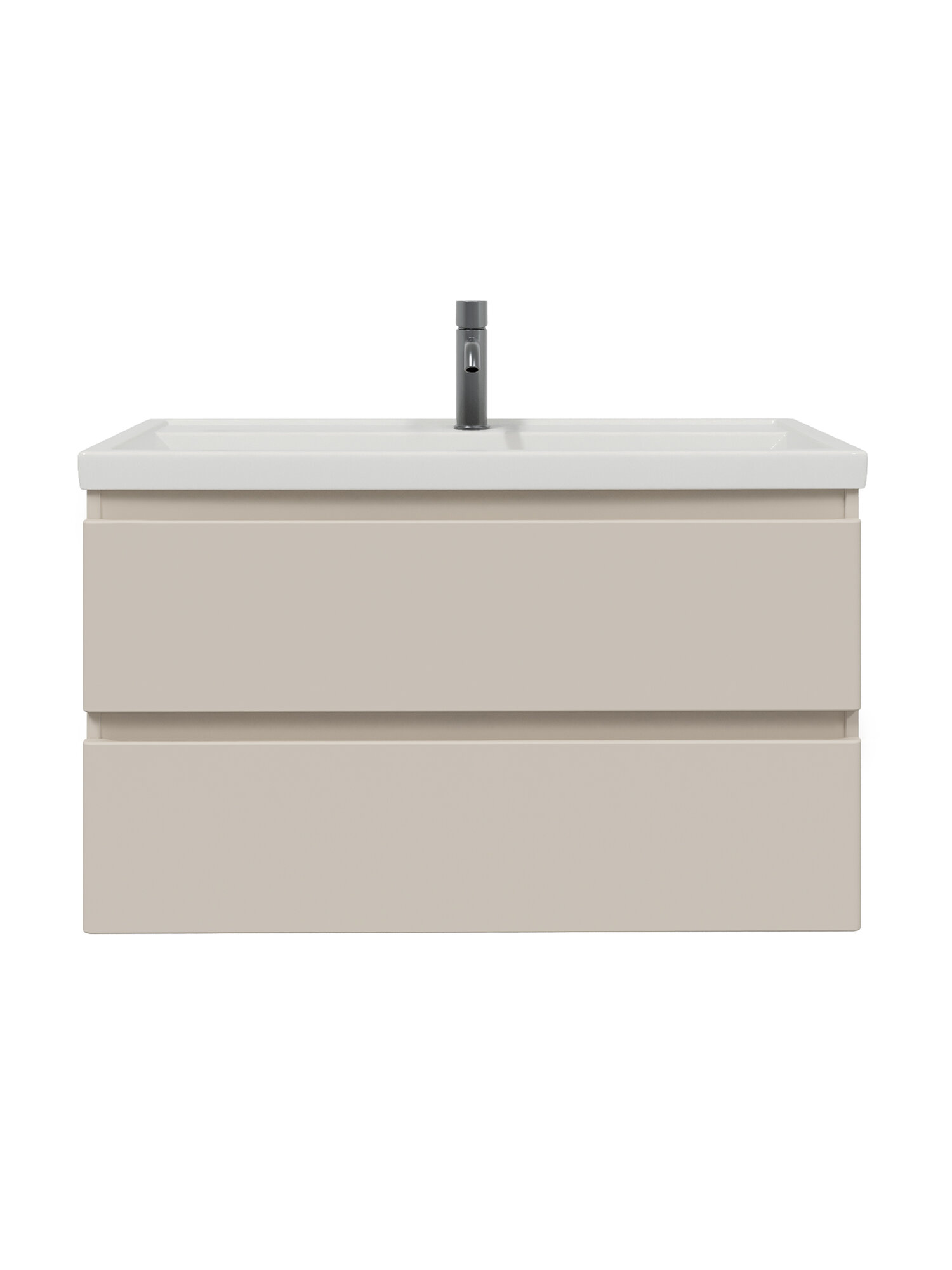 Тумба подвесная Vannika Glad 100 с раковиной Фостер 100 для ванной комнаты, cappuccino