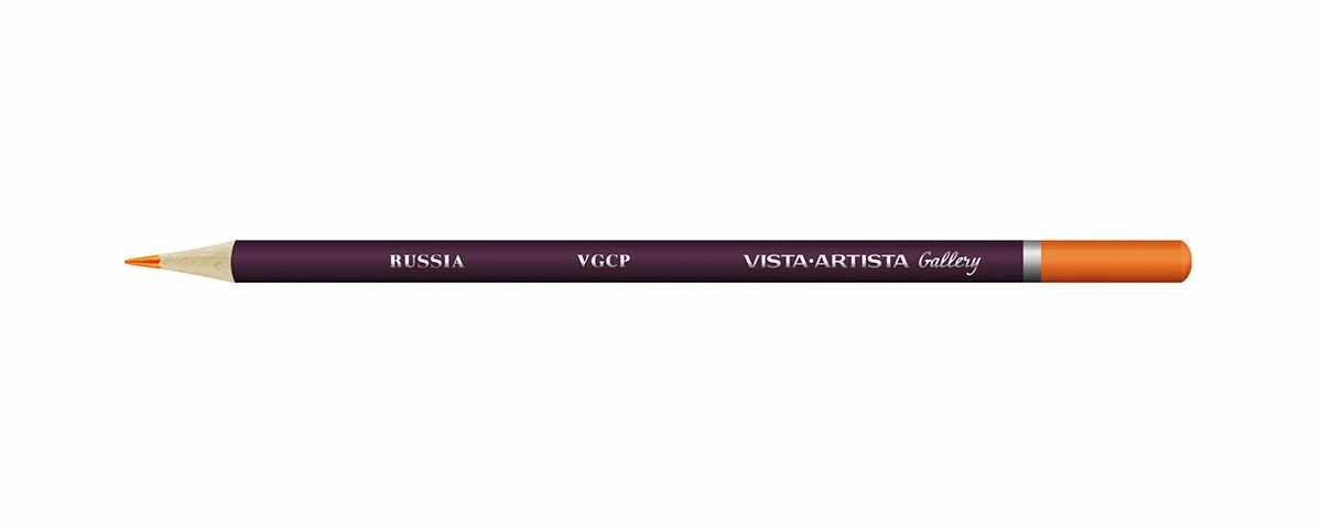Карандаш 6 штук цветной художественный "VISTA-ARTISTA" "Gallery" VGCP заточенный 224 Оранжевый (Orange)