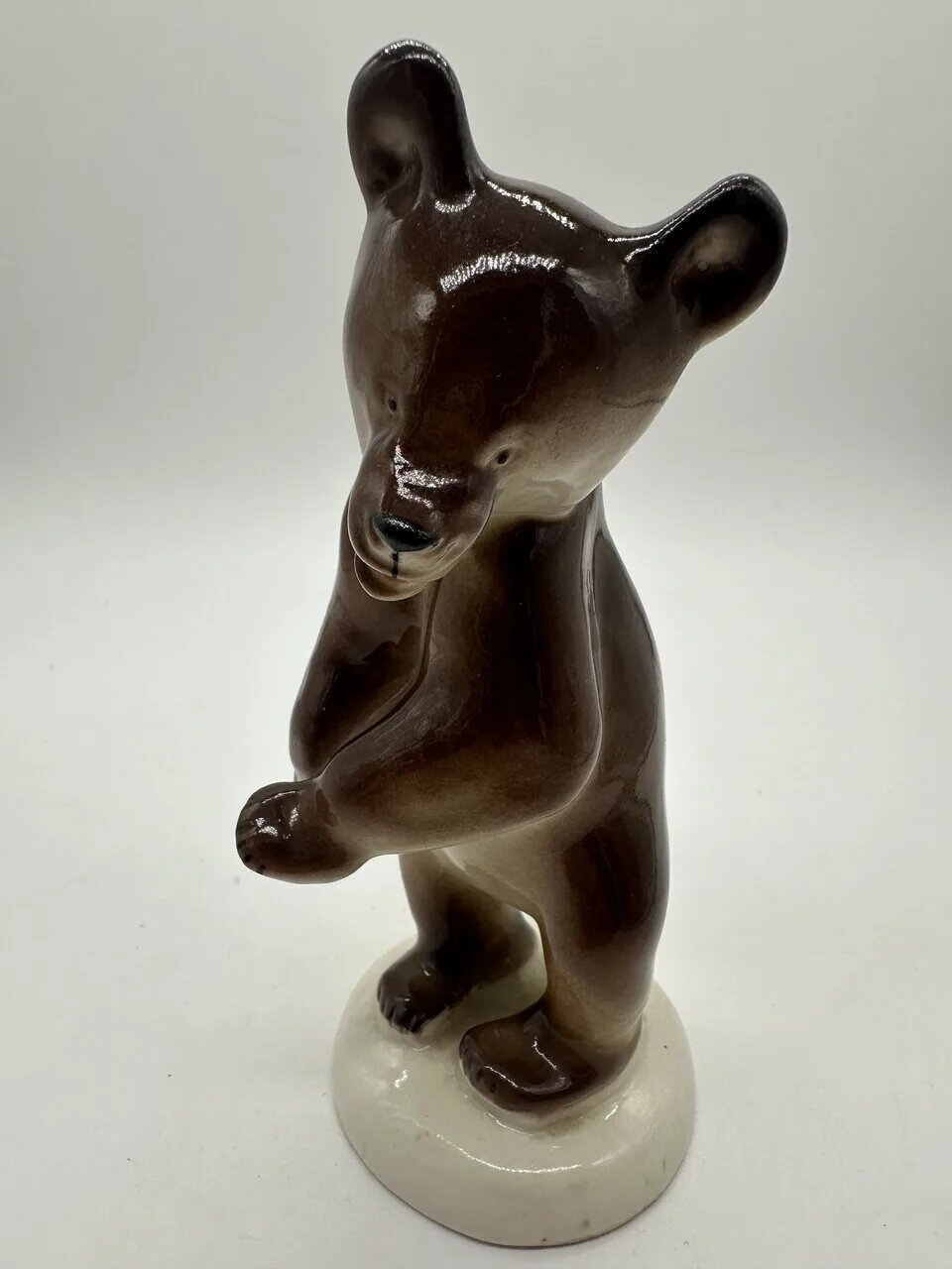 Статуэтка Мишка Лфз Фарфор 1970 год винтаж