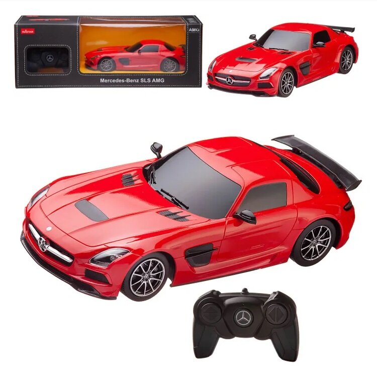 Машинка на радиоуправлении Rastar 54100R Mercedes SLS AMG (1:18, 26 см). Двери НЕ открываются. Красная