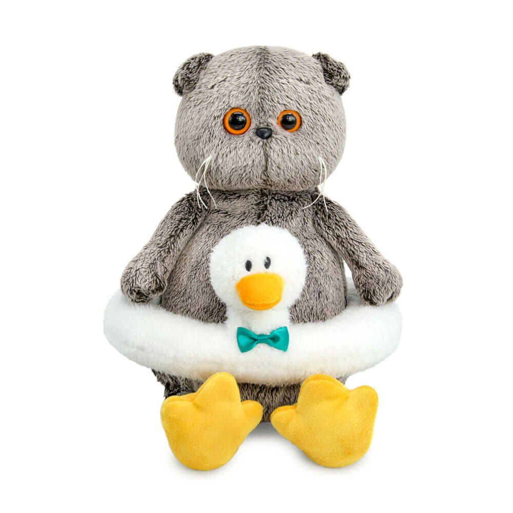 Игрушка мягкая BUDI BASA BASIK & Co "Басик в плавательном круге Гусик", размер 25 см