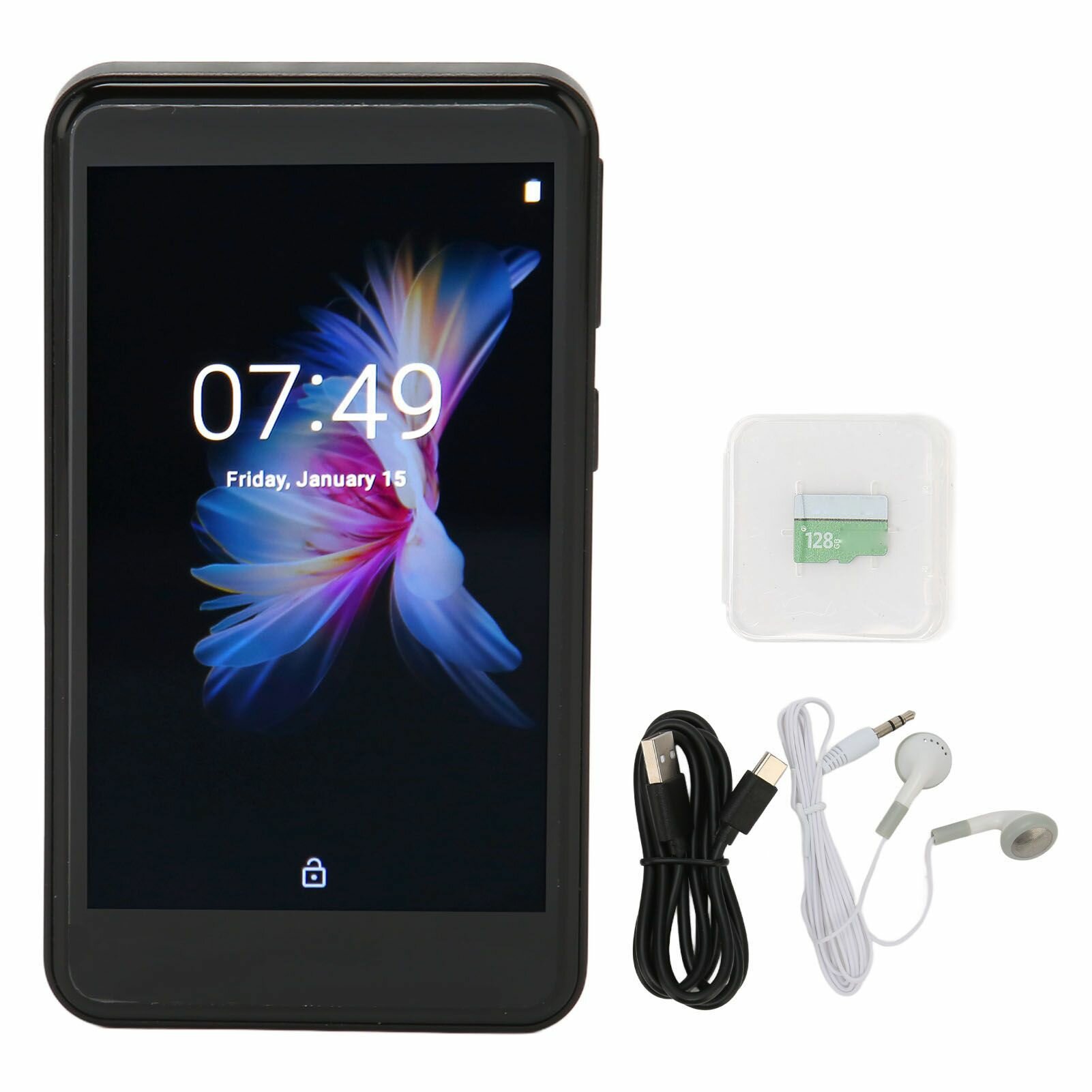 MP3-плеер 3.6", Bluetooth, WiFi, с картой, черный 16+128 ГБ