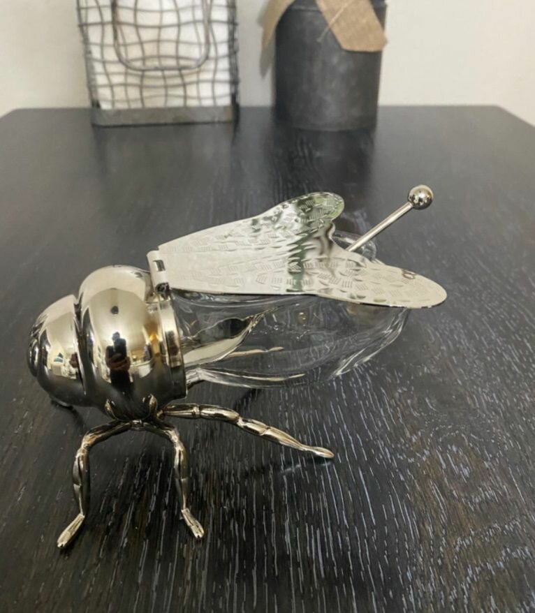 Матовый стеклянный горшок для меда банка для меда и ложка подарок и презент к празднику