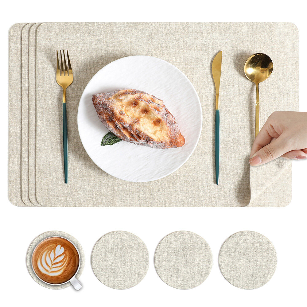 Квадратная кожаная подставка для стола, термоизоляционная подложка, высококачественная антиожоговая подставка для тарелок, стильная подставка для стаканов, кросс-бордерная подставка