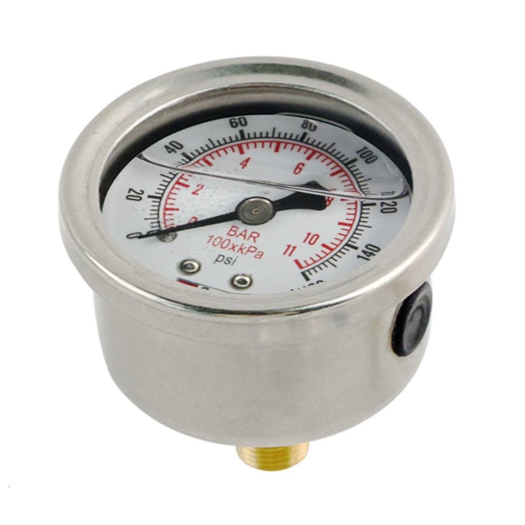 Универсальный манометр давления топлива 1/8 NPT 0-160 psi с адаптерами, Манометр давления масла