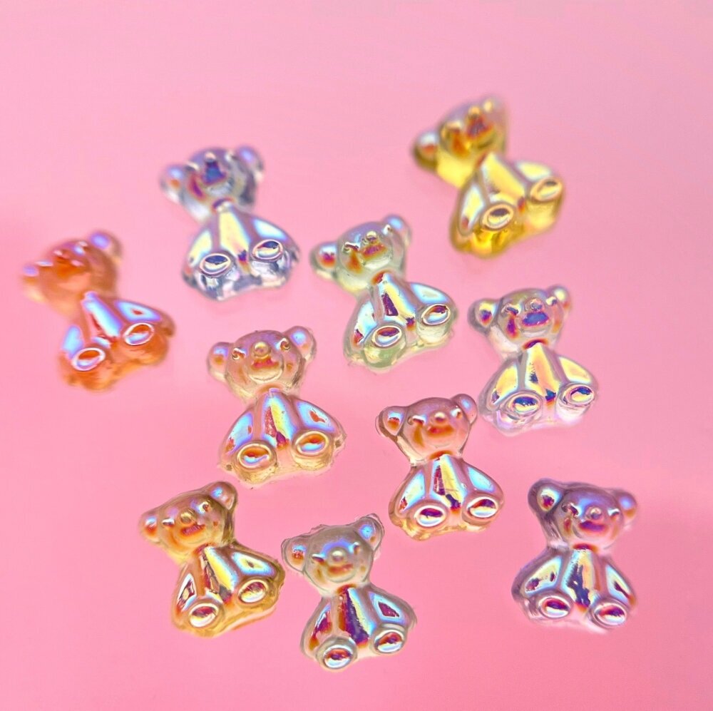 Фигурки объемные Мишки №1752 Zoo Nail Art 10 шт. для дизайна ногтей