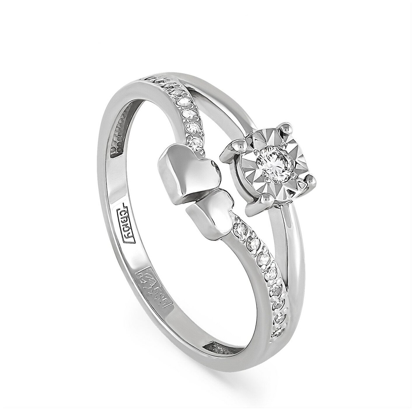 Кольцо, золото, 585 проба, бриллиант