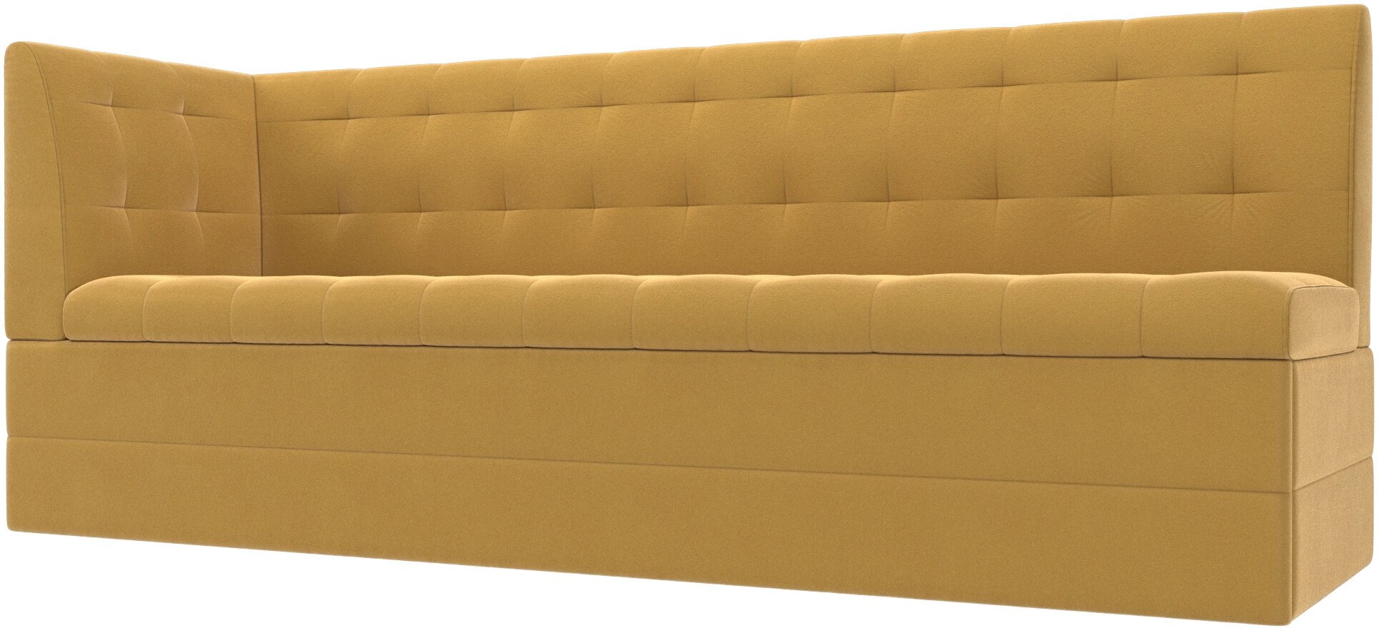 Кухонный диван Бриз с углом слева, Микровельвет, Модель 109636L