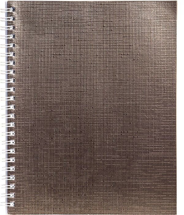 Тетрадь А5 клетка 48 листов бумвинил на гребне Hatber Металлик Коричневая арт 48Т5бвВ1гр. Количество в наборе 4 шт.