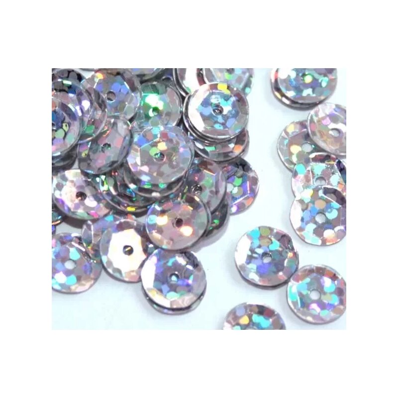 Пайетки "Астра" (10гр) "граненые" 6мм цв.1 серебро